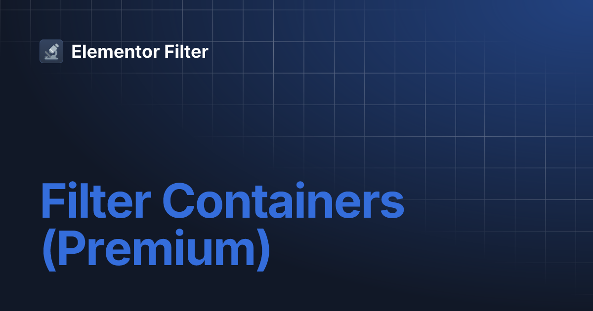 Filter Containers (Premium) | Elementor Filter